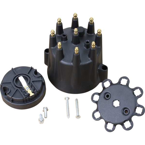 Black Male HEI Terminal Ignition Distributor Cap and Rotor Set For V8 ...